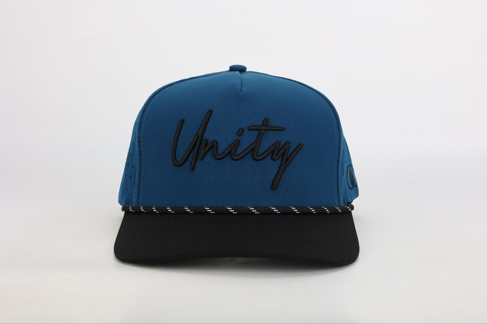 Blue & Black Cursive Hat – Unity Golf Co