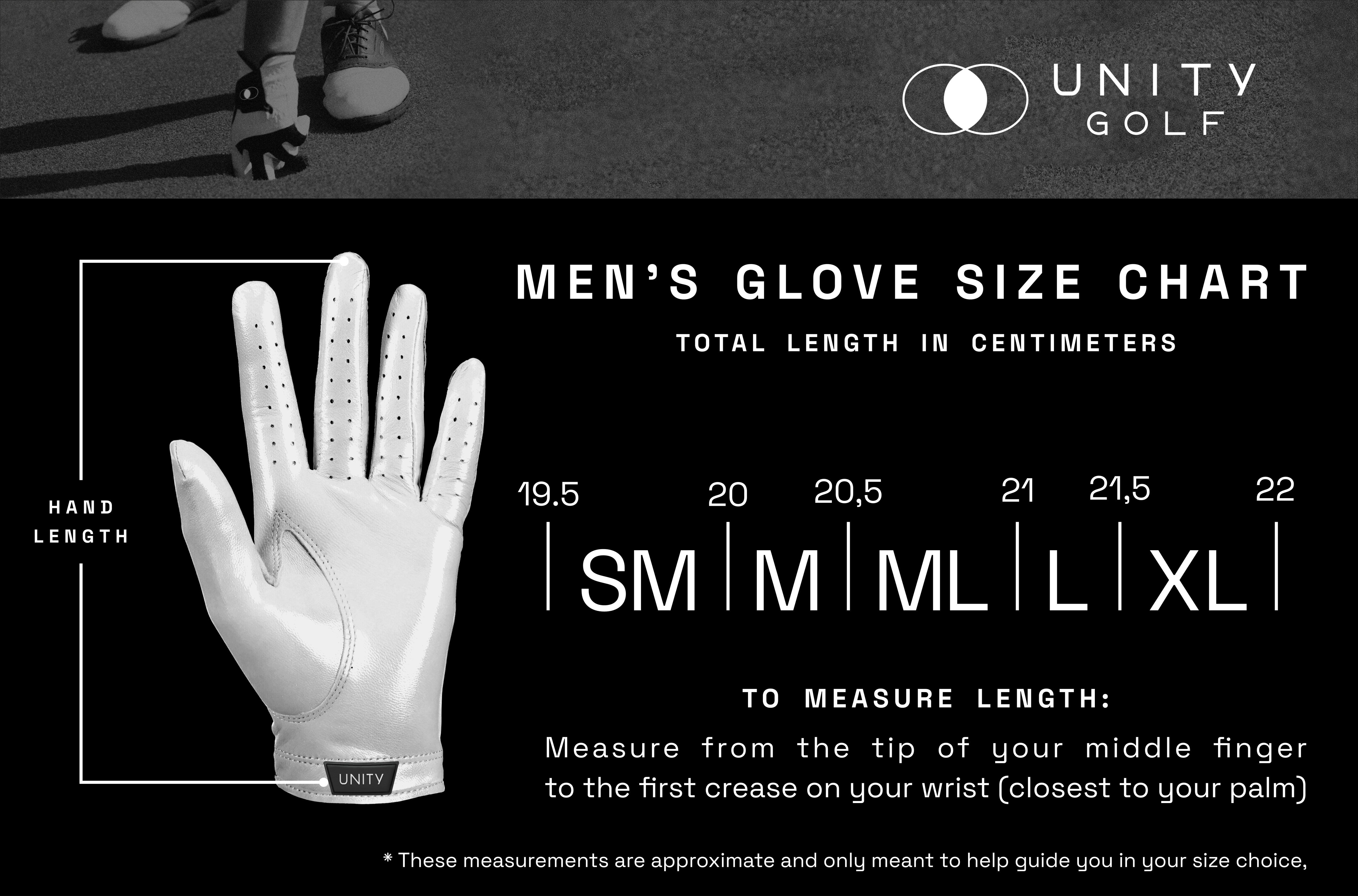 Glove Sizing Chart Unity Golf Co Glove Sizing Chart Unity Golf Co